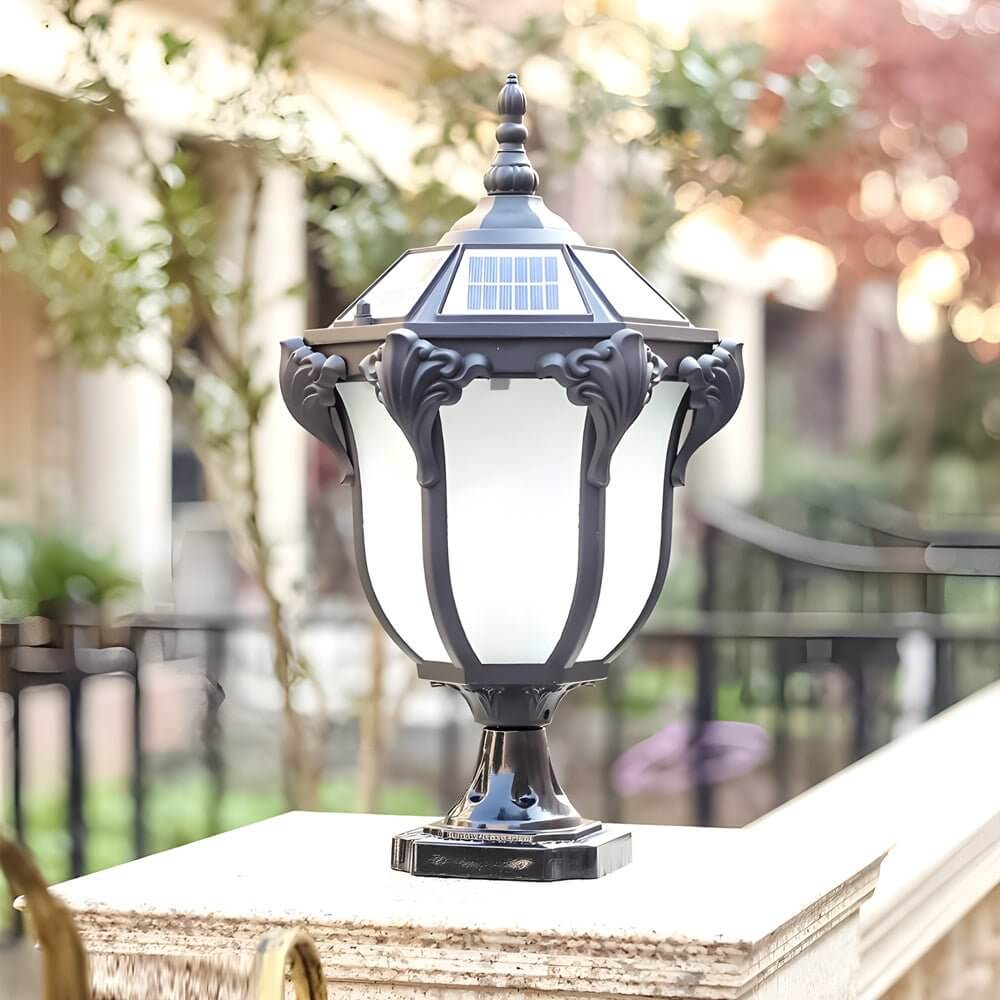 14.6-/17.7-inch H Black/Bronze Solar LED Outdoor Pier-Mount Post Light - Dazuma