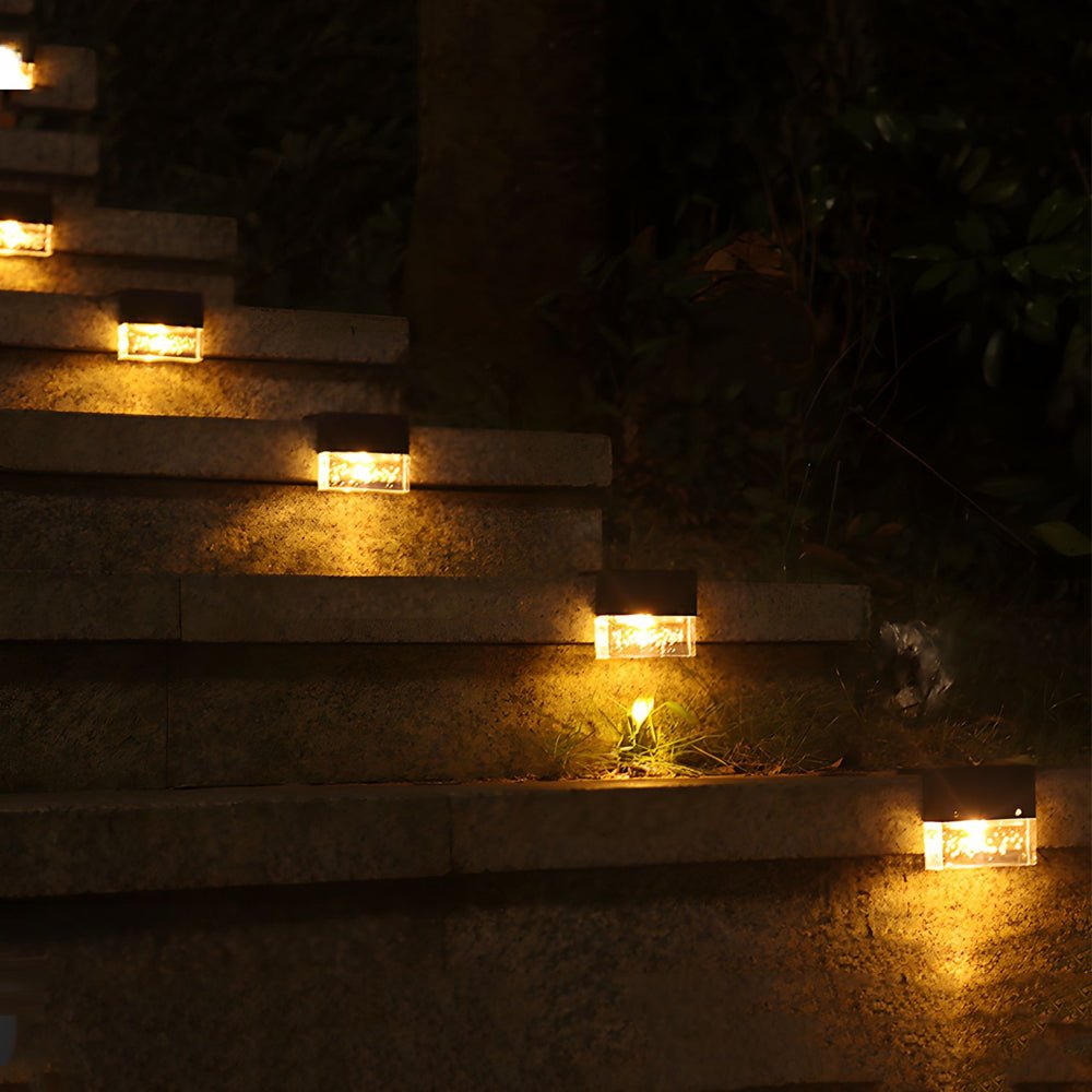 2PCS Solar Sunset Fence Lights RGB LED Outdoor Acrylic Bubbles Step Deck Light - Dazuma