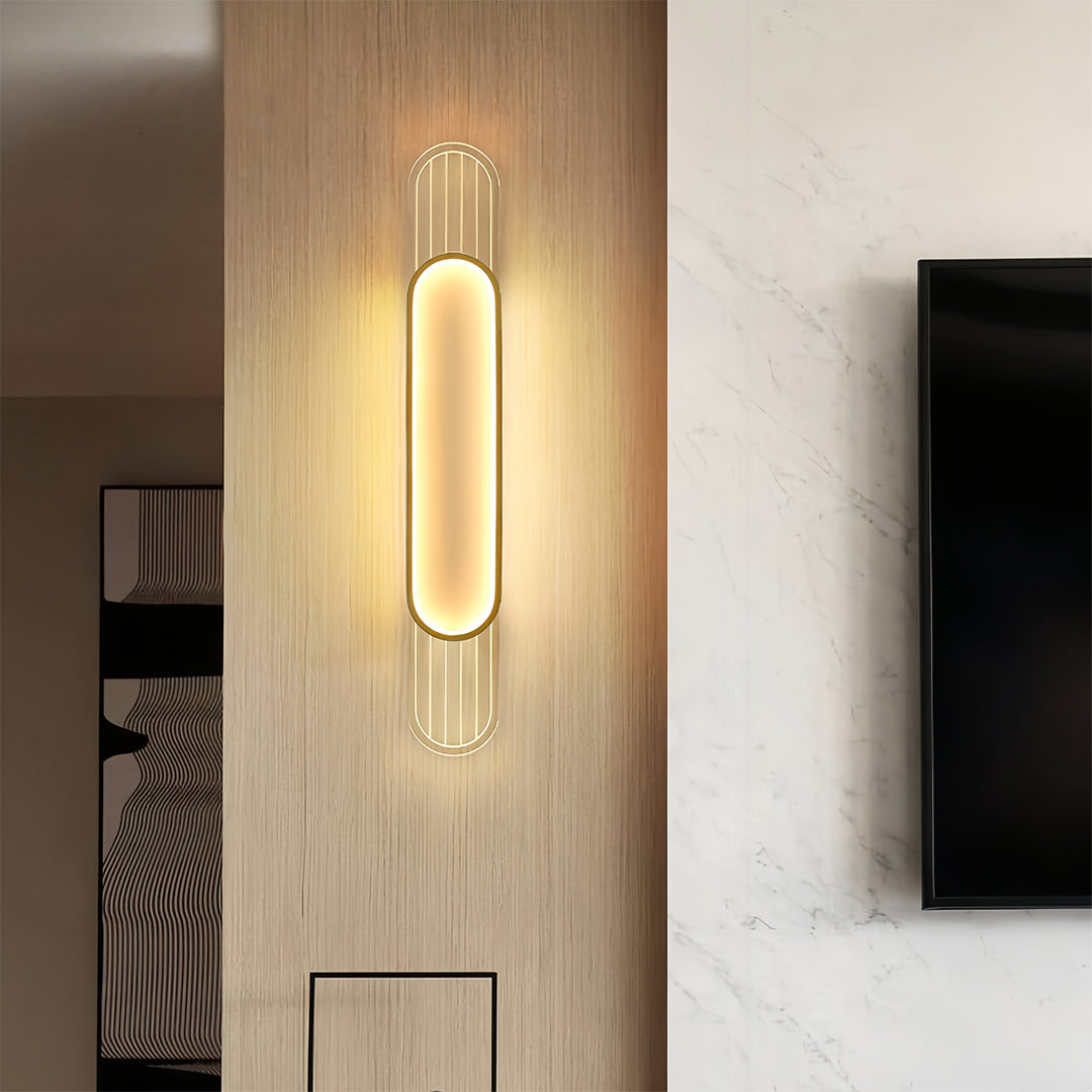Linear LED Wall Light Black Vertical Bar Sconce – Dazuma