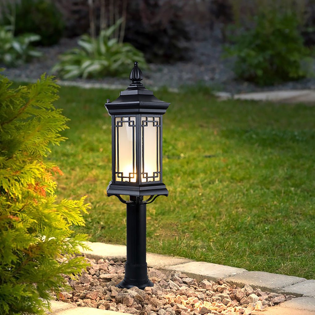Traditional Asian-Inspired LED Pathway Lights Rhombus Shape for Villa Gardens - Dazuma