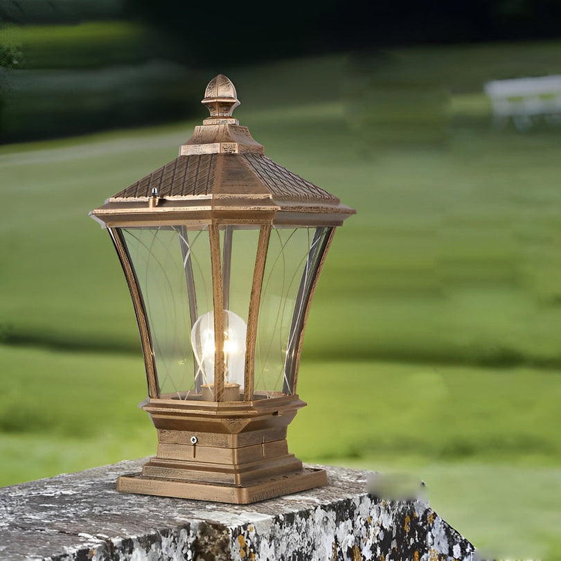 Vintage Waterproof LED Retro Solar Fence Post Lights With Remote ...