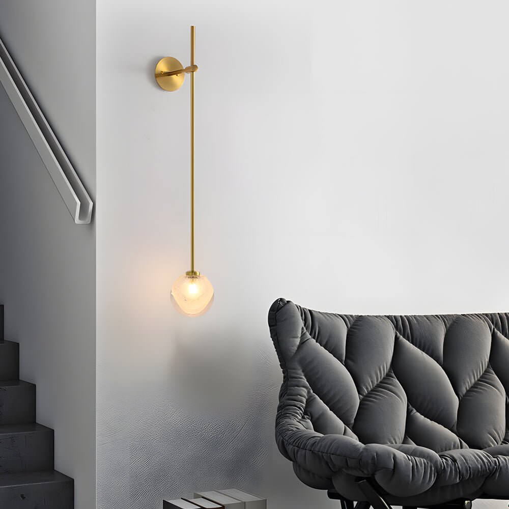 1-Light Glass Bubble Globe Slim Wall Light - Dazuma