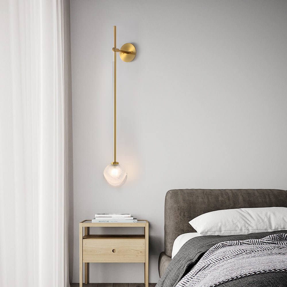 1-Light Glass Bubble Globe Slim Wall Light - Dazuma