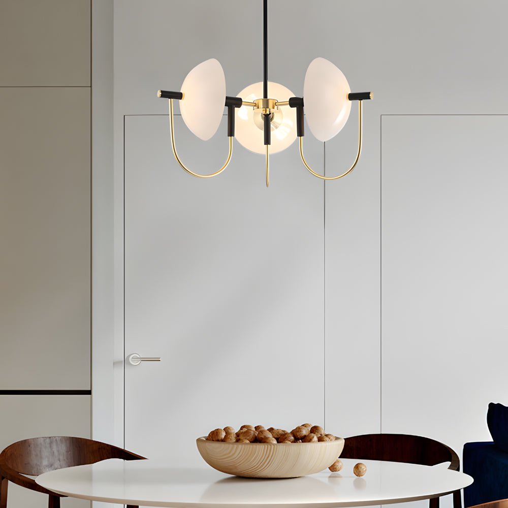 1/3/6 Heads Semicircular Opal Glass Dome Chandelier Aperture Pendant ...