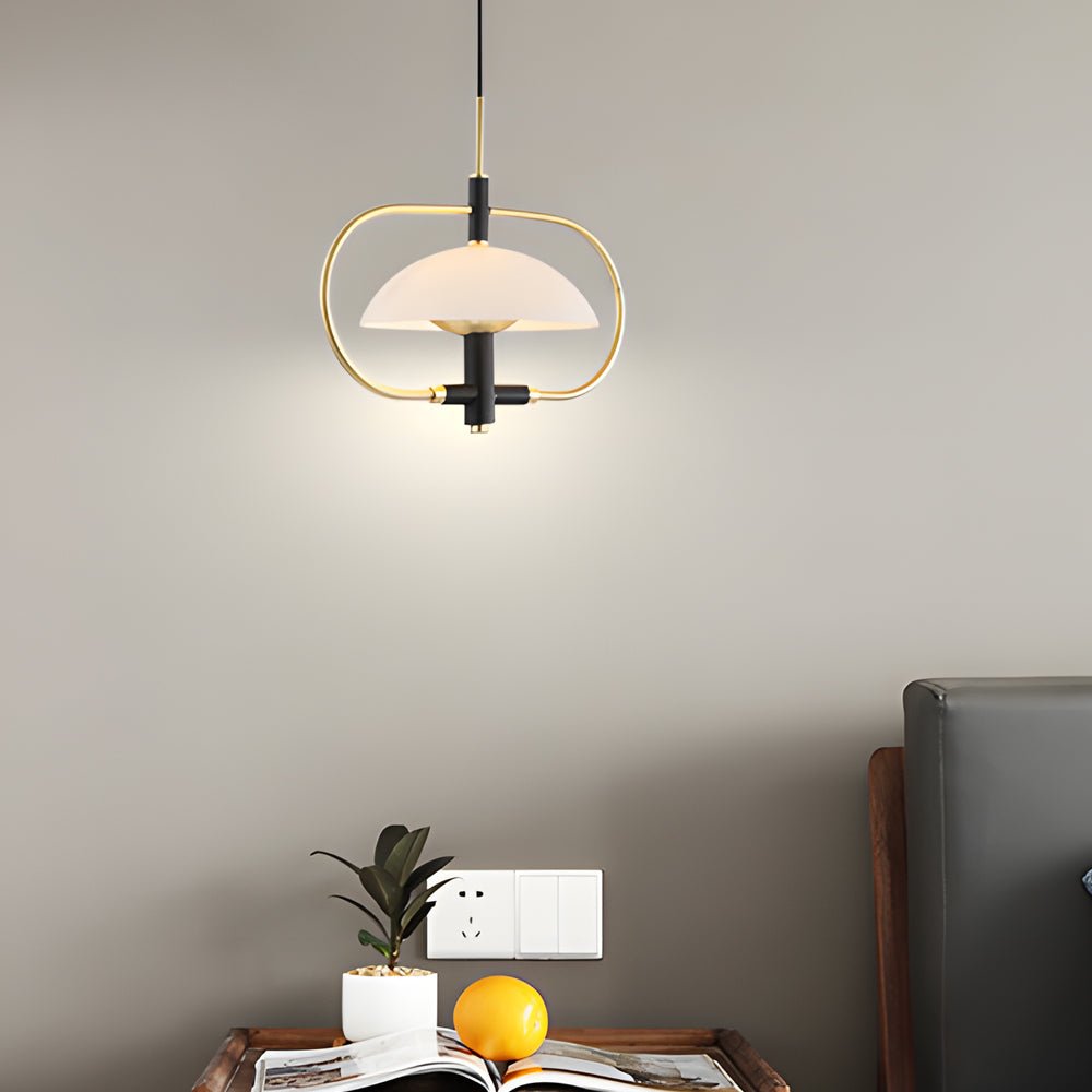 1/3/6 Heads Semicircular Opal Glass Dome Chandelier Aperture Pendant ...