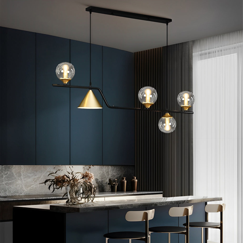 Strip Cone Glass Bubbles LED Iron Electroplating Nordic Chandelier - Dazuma