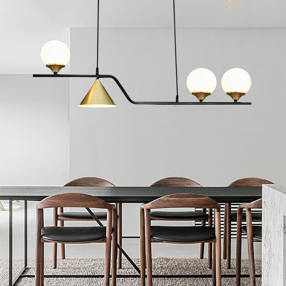 Strip Cone Glass Bubbles LED Iron Electroplating Nordic Chandelier - Dazuma