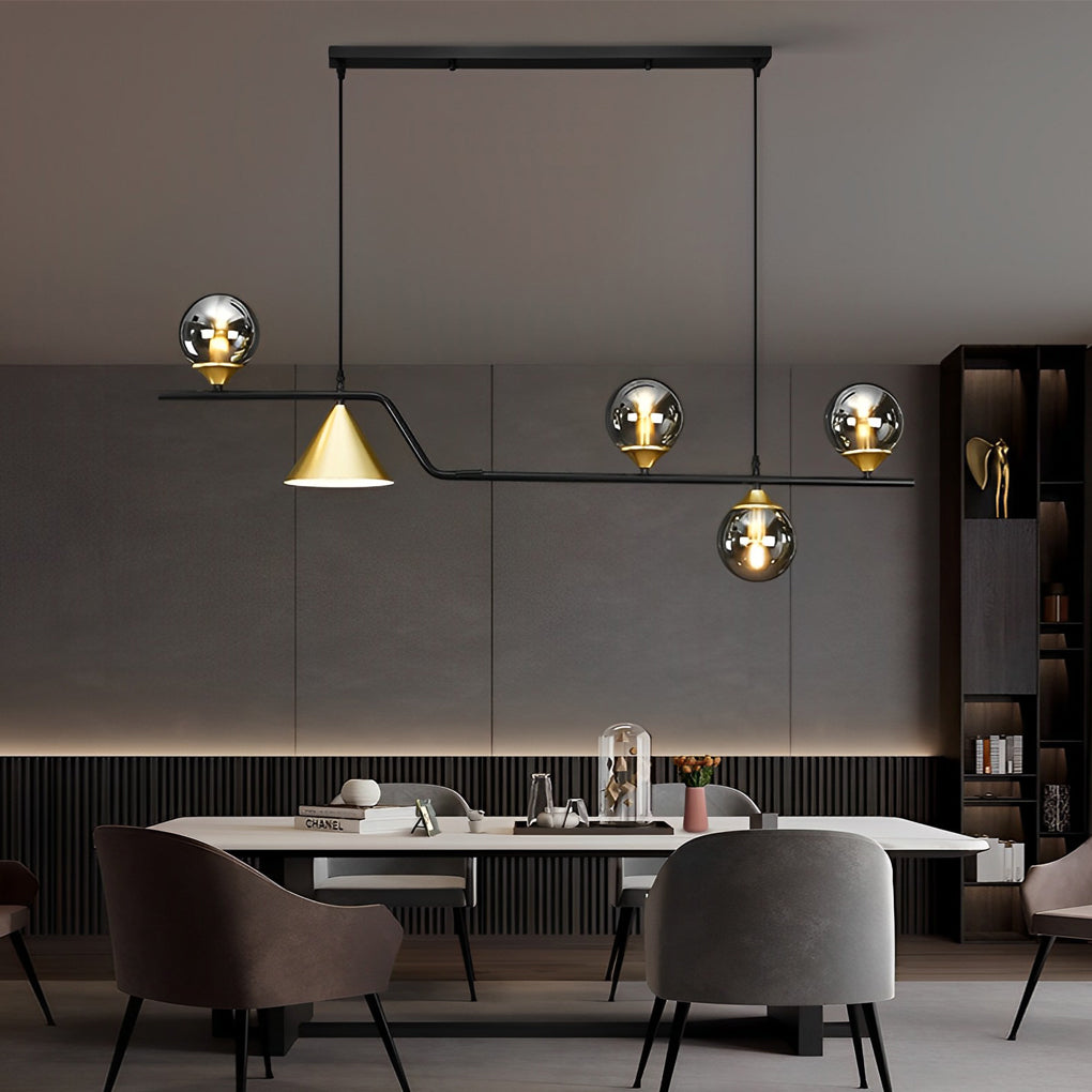 Strip Cone Glass Bubbles LED Iron Electroplating Nordic Chandelier - Dazuma