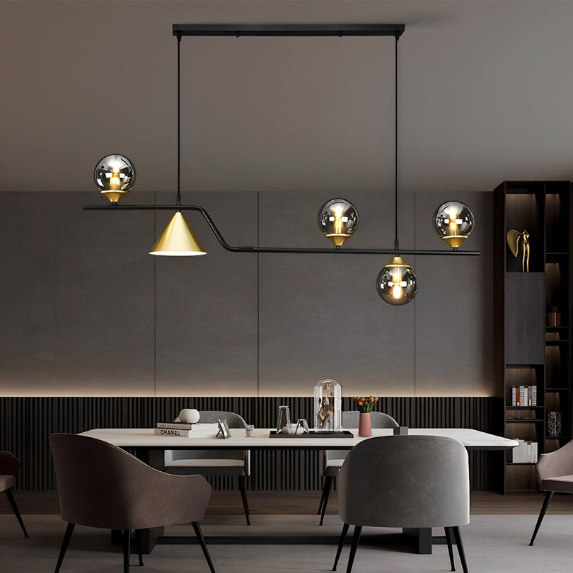Strip Cone Glass Bubbles LED Iron Electroplating Nordic Chandelier - Dazuma