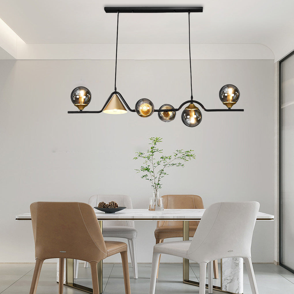 Strip Cone Glass Bubbles LED Iron Electroplating Nordic Chandelier - Dazuma