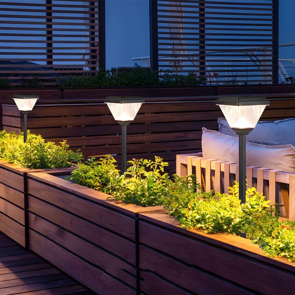 27.6-Inch H Modern Black LED Solar Pathway Post Light - Dazuma