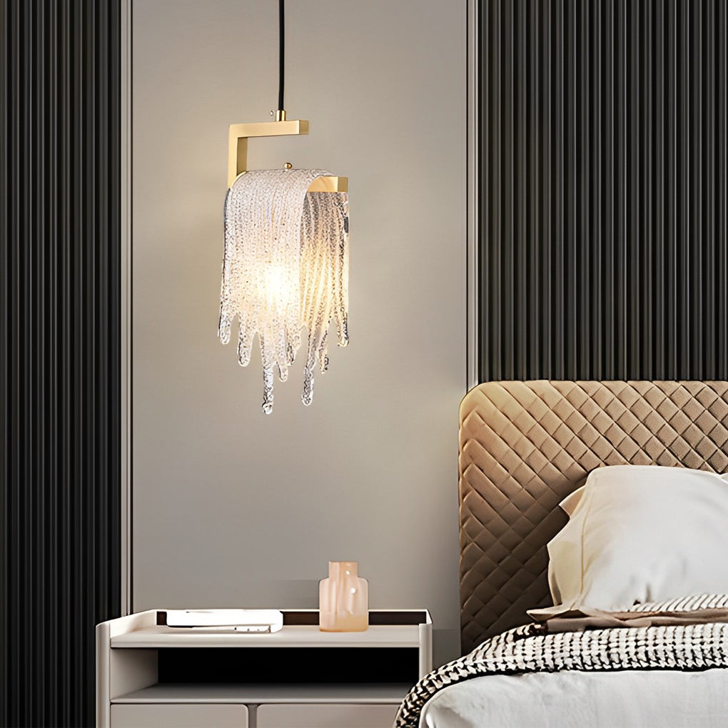 Creative Handmade Glass LED Button Switch Copper Modern Pendant Lights ...