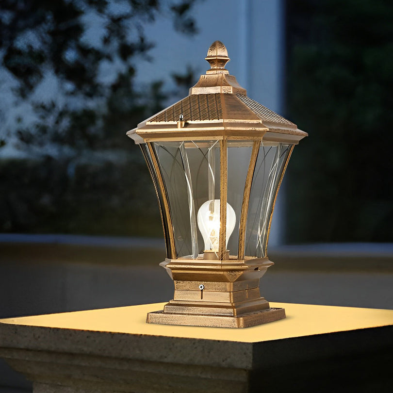 Vintage Waterproof LED Retro Solar Fence Post Lights With Remote ...