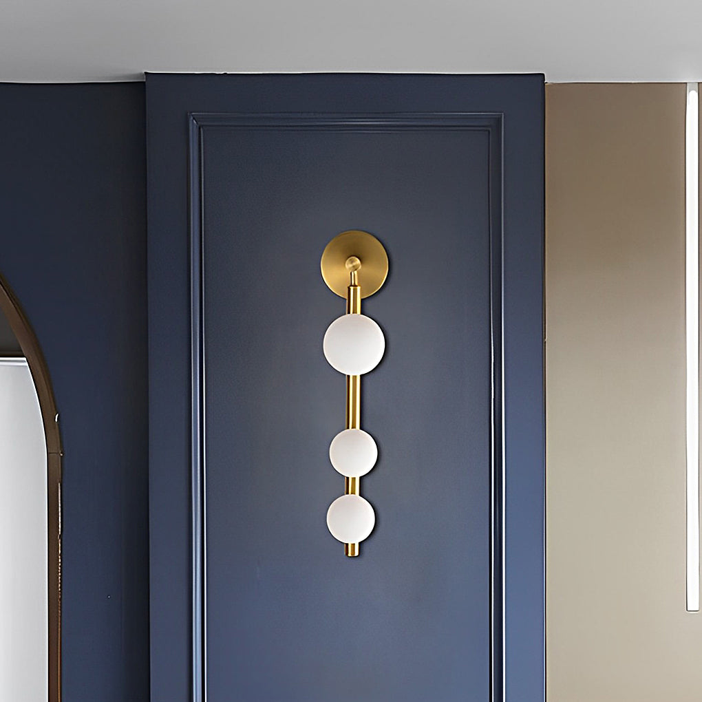Simple 3 Glass Balls G9 Electroplating Metal Modern Wall Light Fixture ...