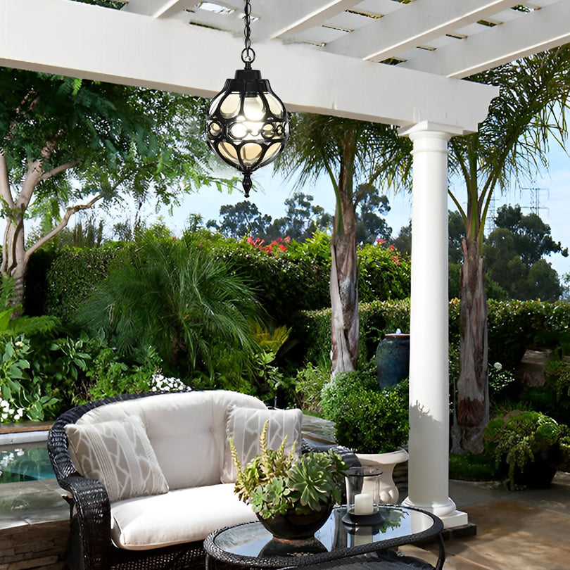 Waterproof Retro Aluminum Glass Ball American Style Outdoor Chandelier ...