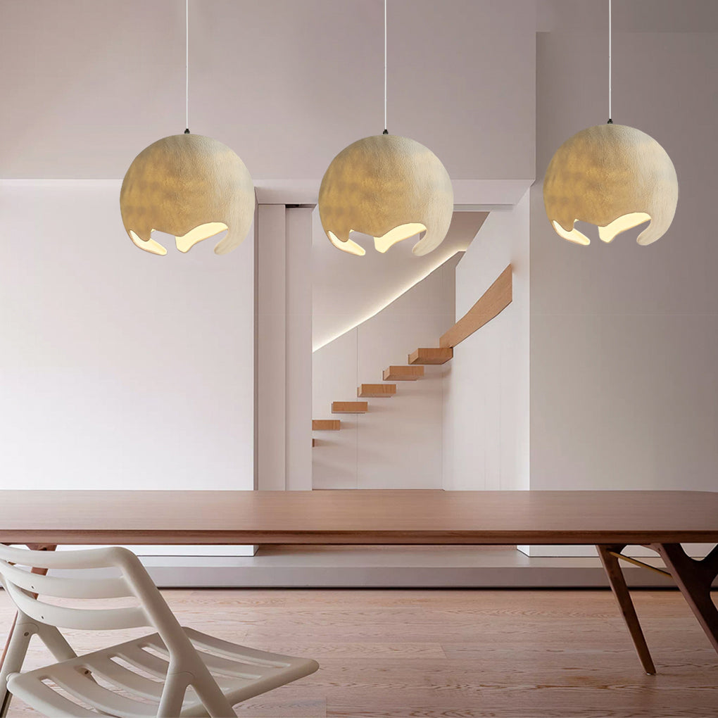 Irregular Ball Creative Ins Creamy White Japanese Style Chandelier ...
