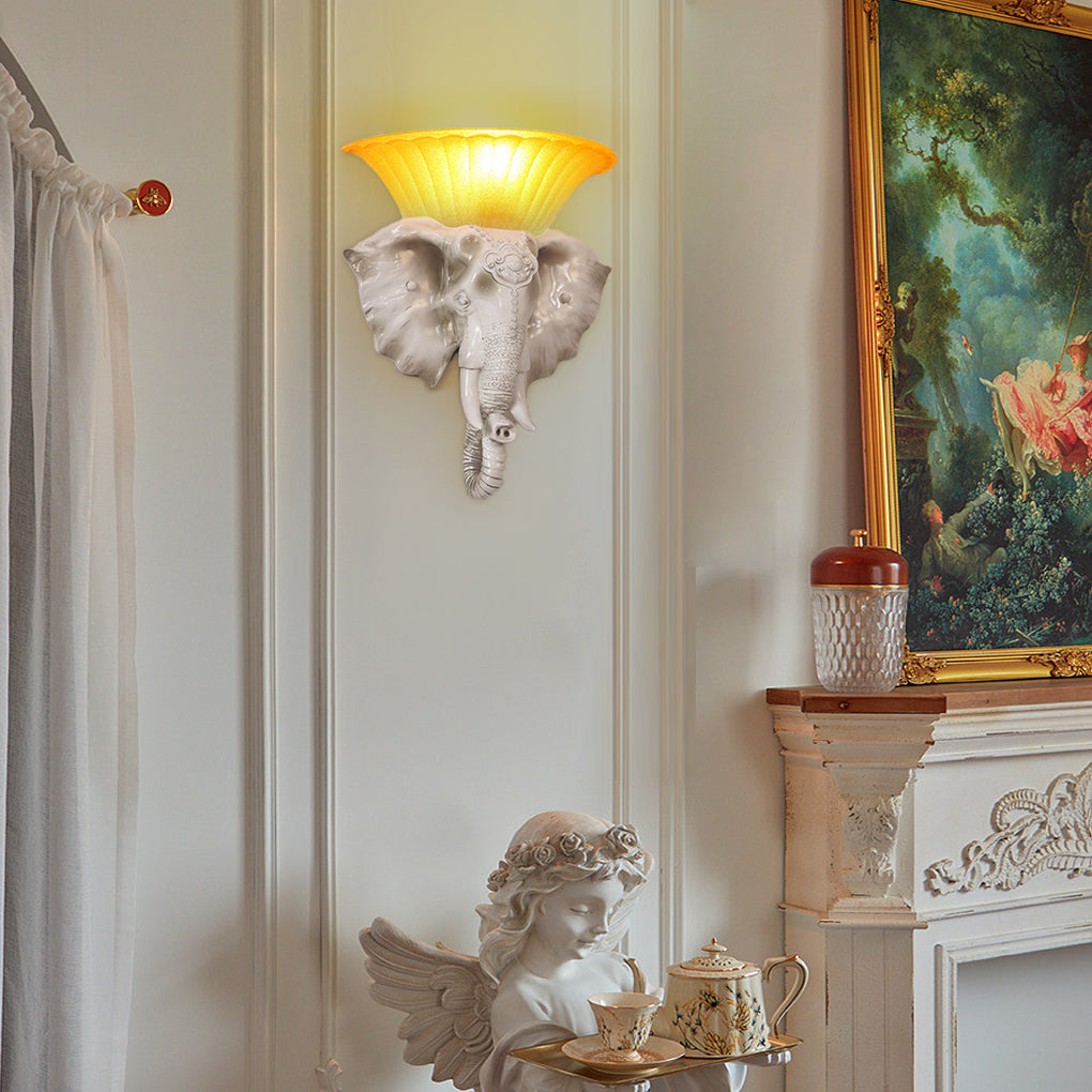 Cartoon Resin Elephant Shape Luxury European Style Wall Sconces ...