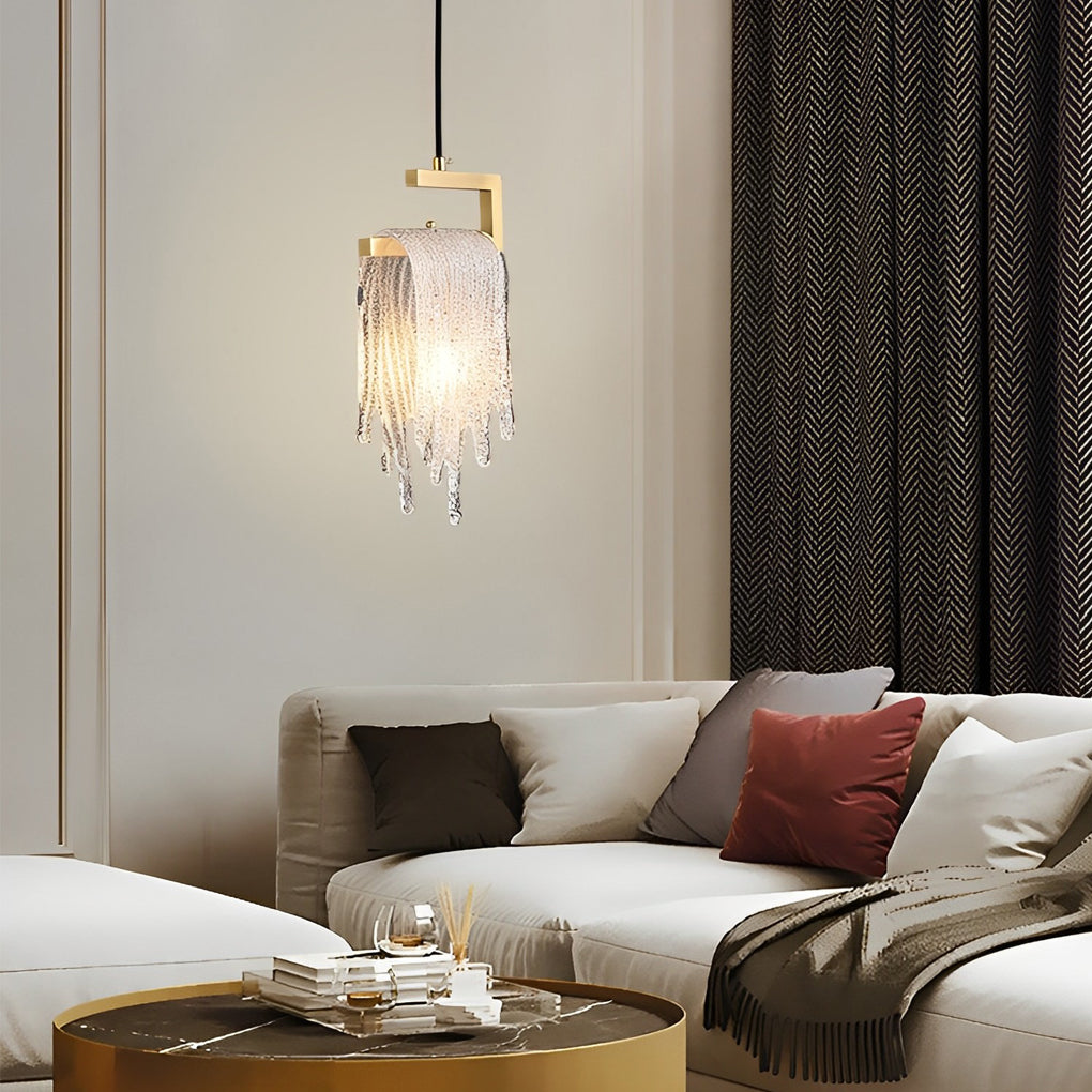 Creative Handmade Glass LED Button Switch Copper Modern Pendant Lights ...