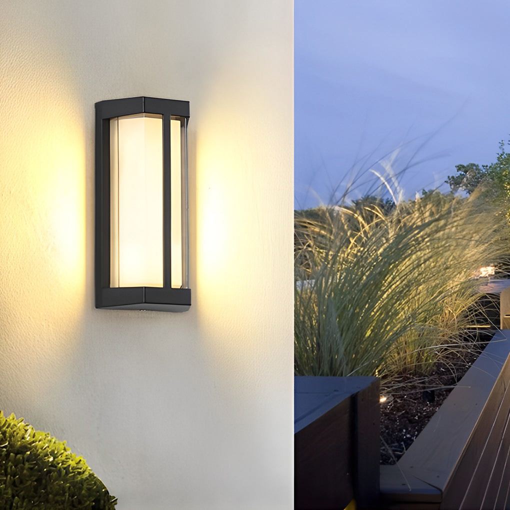 Waterproof Double Acrylic Shade LED Black Modern Outdoor Wall Lights ...