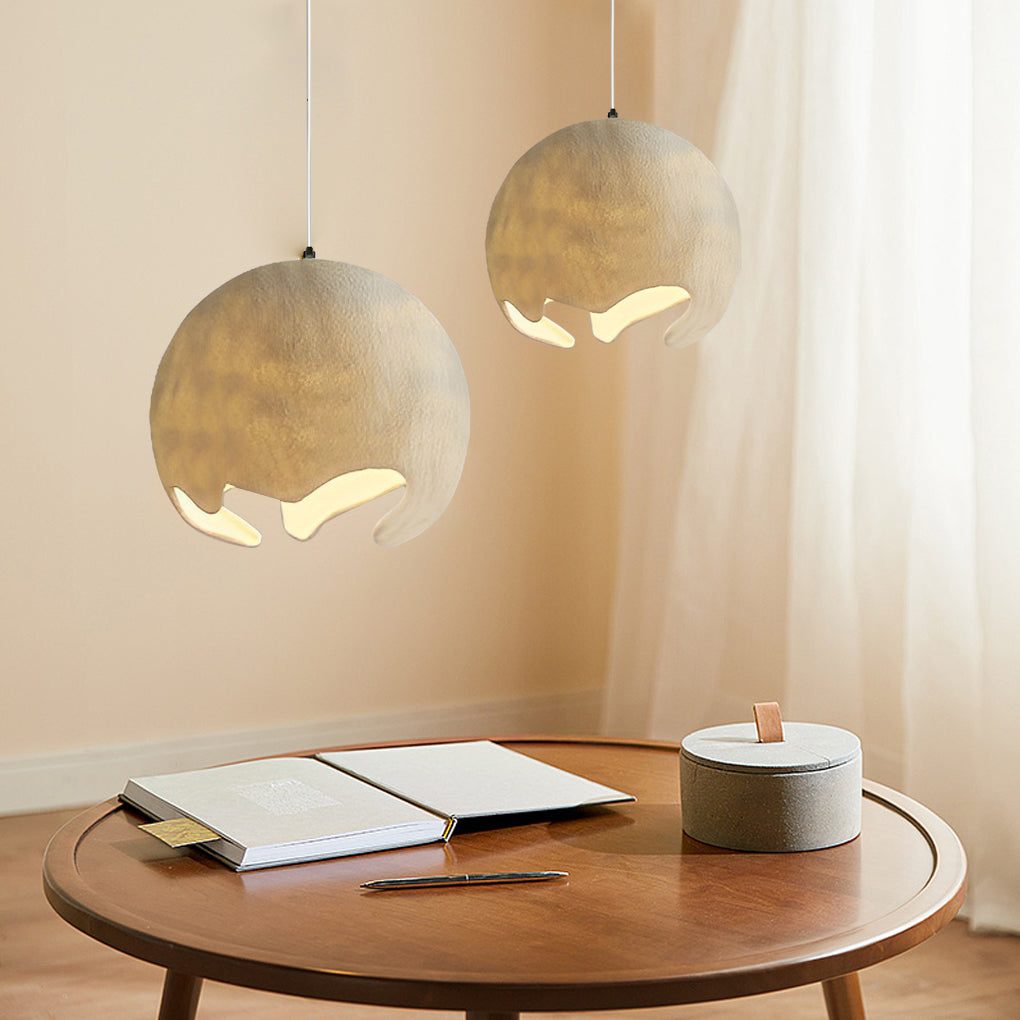 Irregular Ball Creative Ins Creamy White Japanese Style Chandelier ...