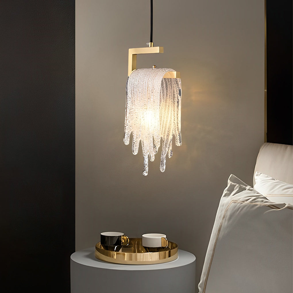 Creative Handmade Glass LED Button Switch Copper Modern Pendant Lights ...
