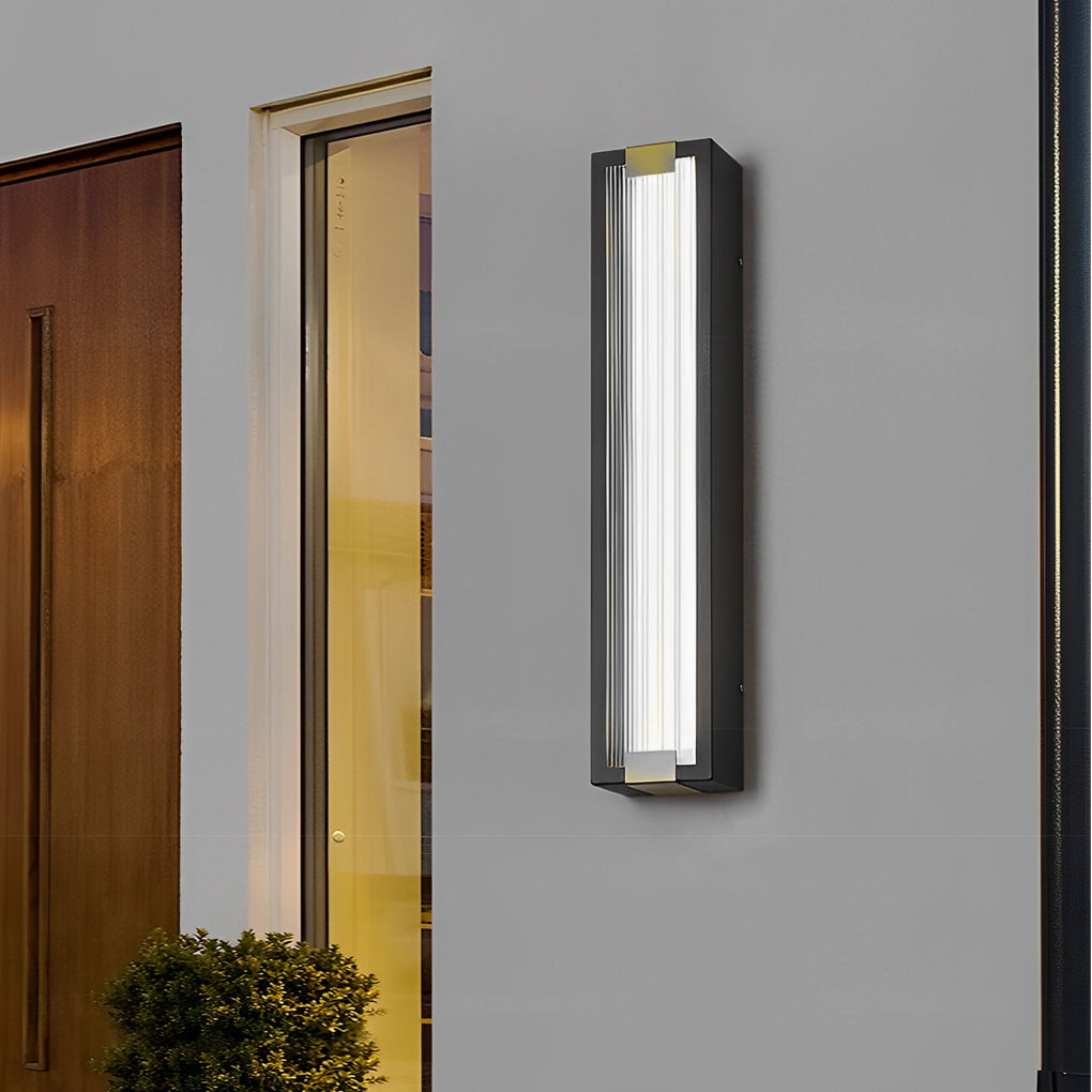Rectangular Waterproof LED Black Modern Porch Lights Wall Sconces - Dazuma