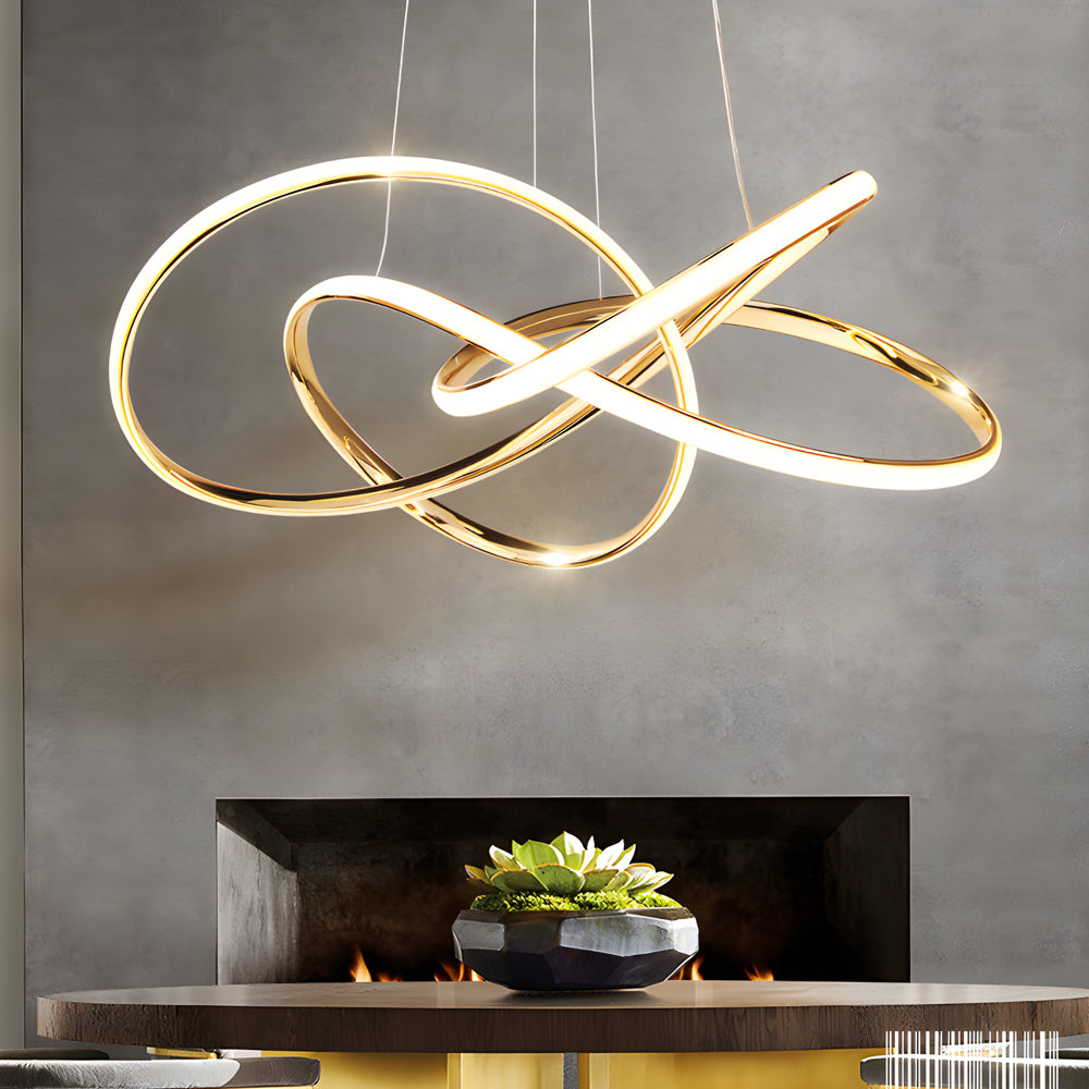 Creative Circular Curved Lines LED 3 Step Dimming Modern Chandelier ...