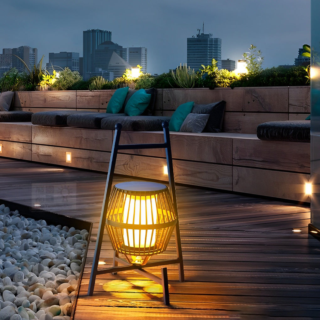 Portable Dimmable LED Black Modern Intelligent Solar Outdoor Lanterns ...