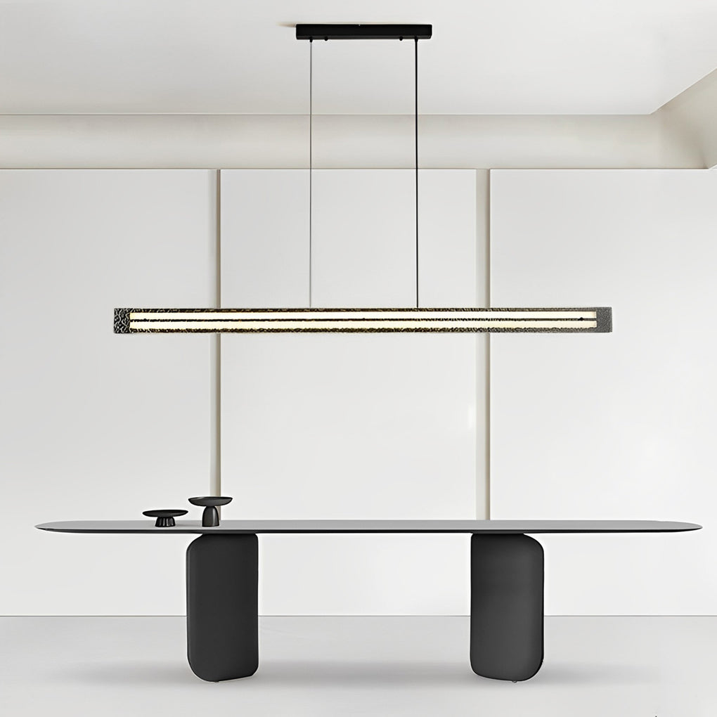 Circular Strip Copper Glass LED Stepless Dimming Nordic Chandelier - Dazuma