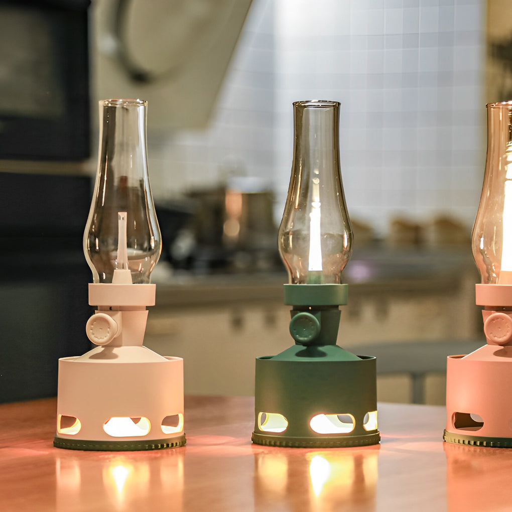 Modern Battery Operated Kerosene Style LED Table Lamp - Dazuma