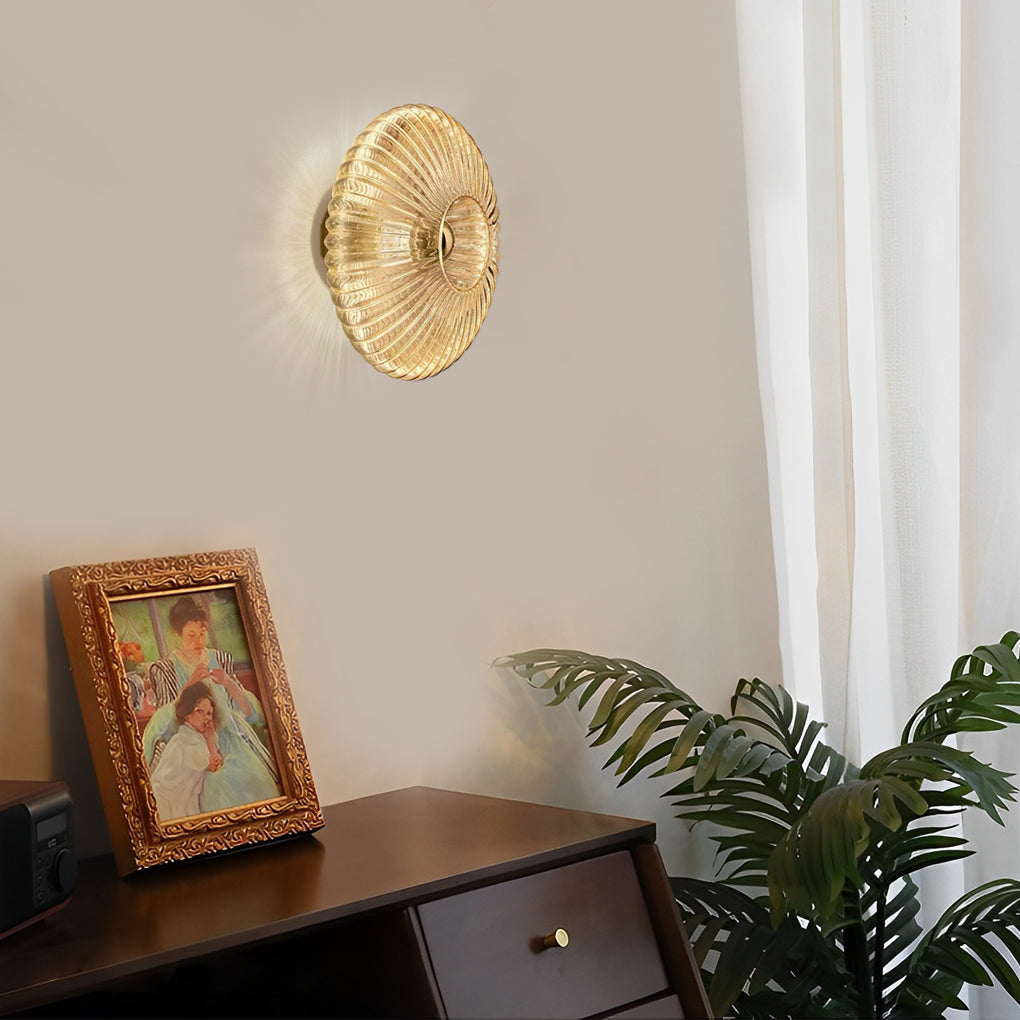Round Striped Glass LED Post-Modern Wall Lights Fixture Wall Sconce ...