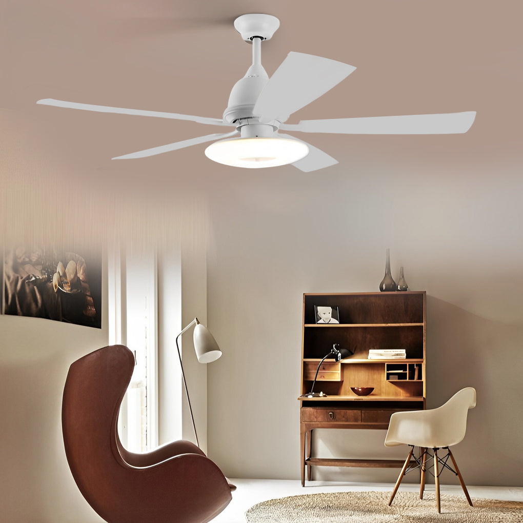 5 Blades Mute Dimmable LED with Remote Creative Nordic Ceiling Fans ...