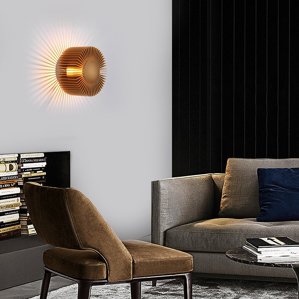 Round Sun Flowers LED Creative Decor Aluminum Modern Wall Light Fixture ...