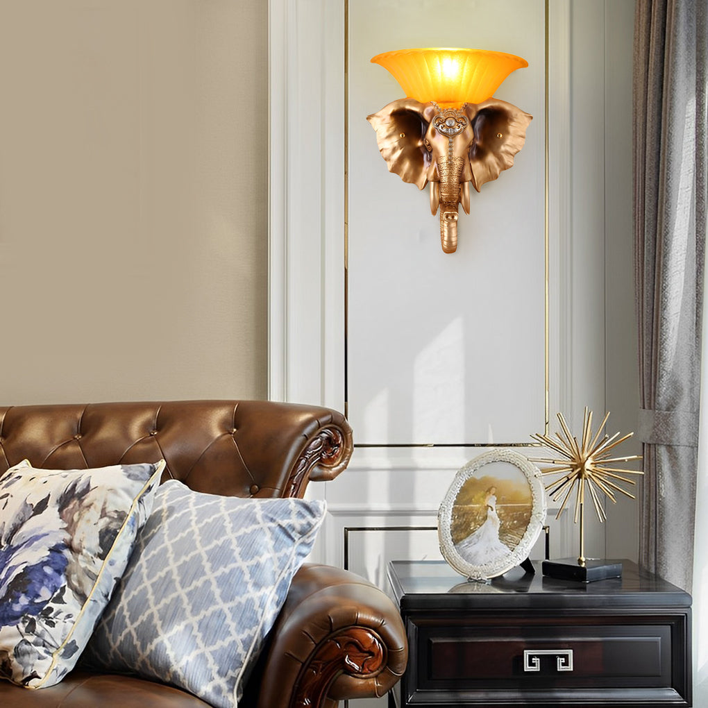 Cartoon Resin Elephant Shape Luxury European Style Wall Sconces ...