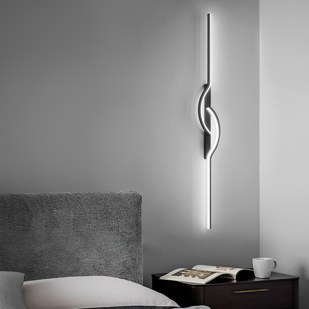 Strip Creative Stepless Dimming 3 Step Dimming Black Modern Wall Lamp ...