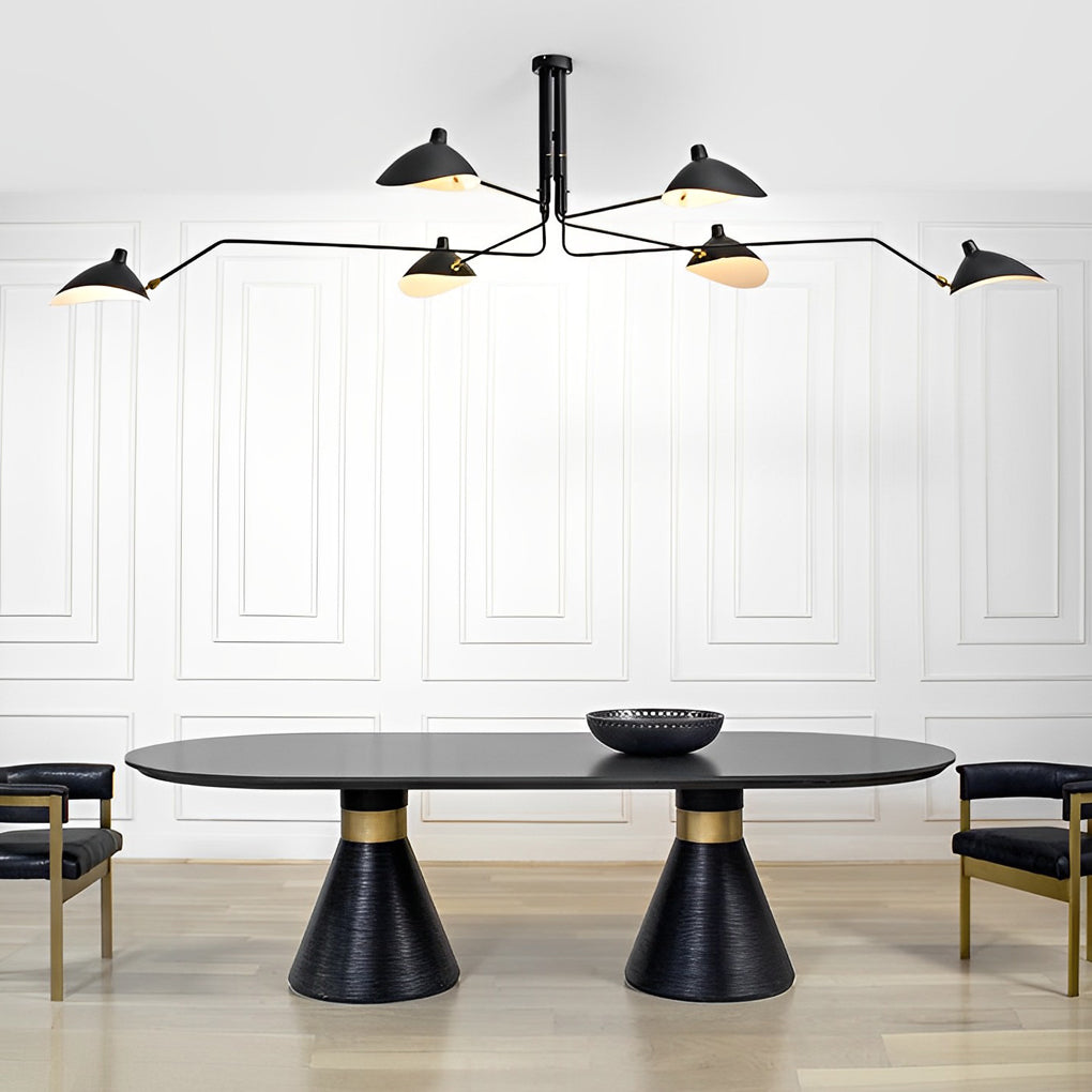 Adjustable Swing Long Light Arm Duckbill Shade Black Modern Chandelier ...