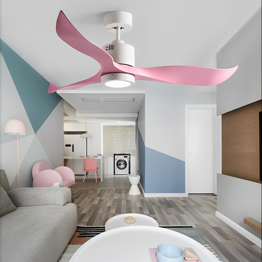 3 Blades Mute Intelligent with Remote LED Nordic Ceiling Fans Lamp - Dazuma