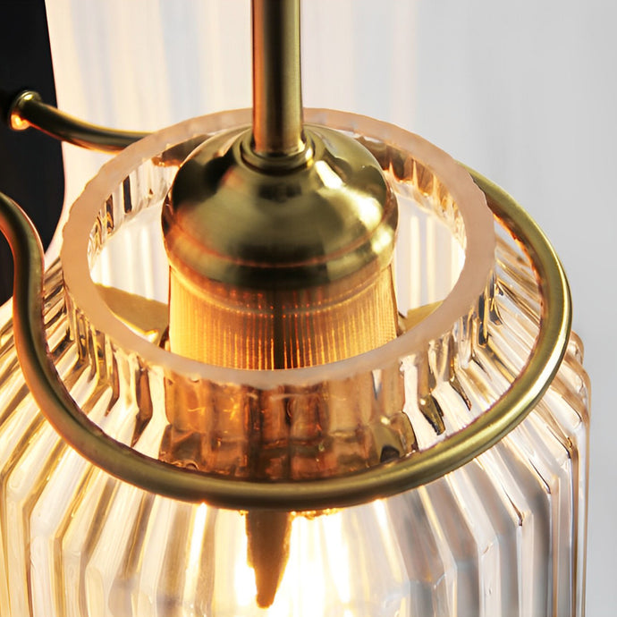 Round Funnel Wavy Glass Shade LED Modern Wall Lamp Wall Sconces Lights ...