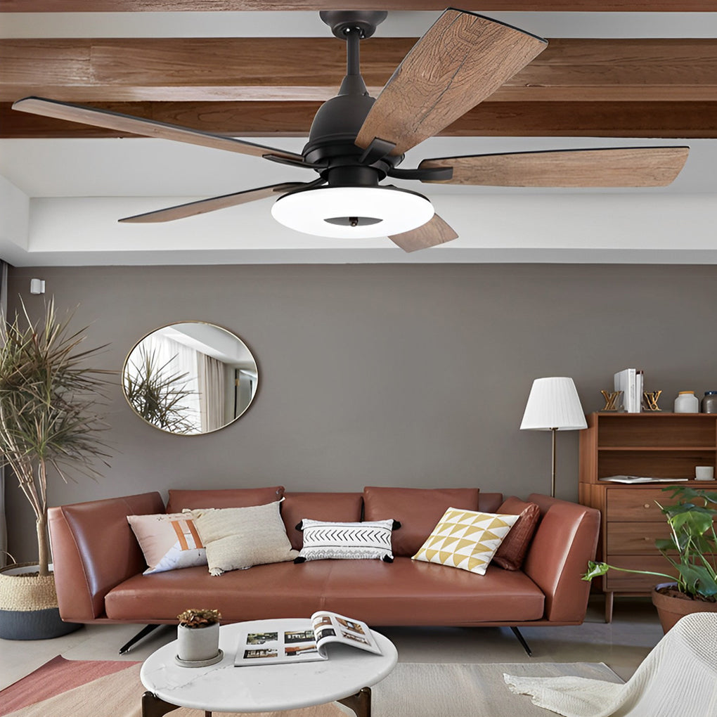 5 Blades Mute Dimmable LED with Remote Creative Nordic Ceiling Fans ...