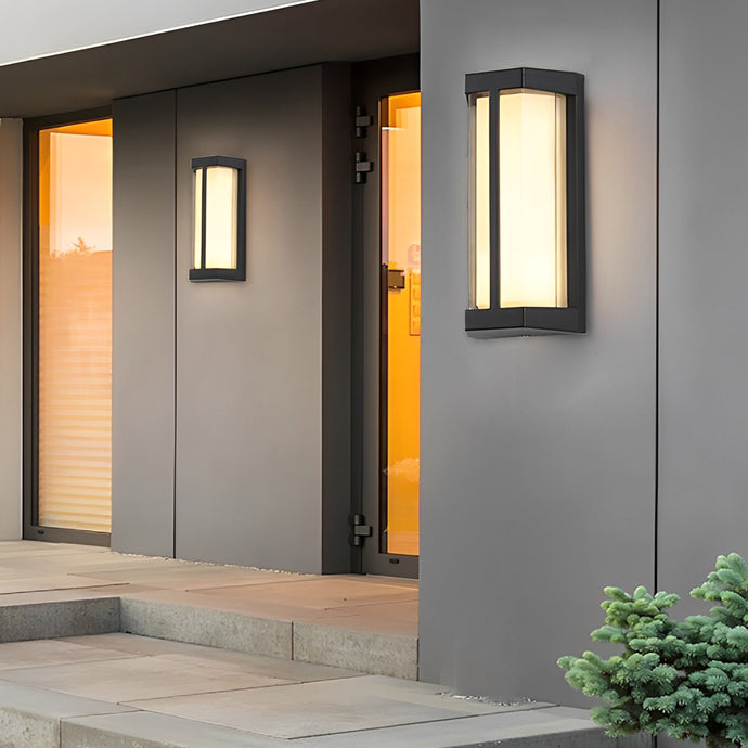 Waterproof Double Acrylic Shade LED Black Modern Outdoor Wall Lights ...
