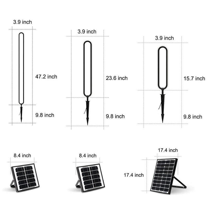 Sleek Black Oval Ring LED Solar Lights Modern Outdoor Minimalist Design ...