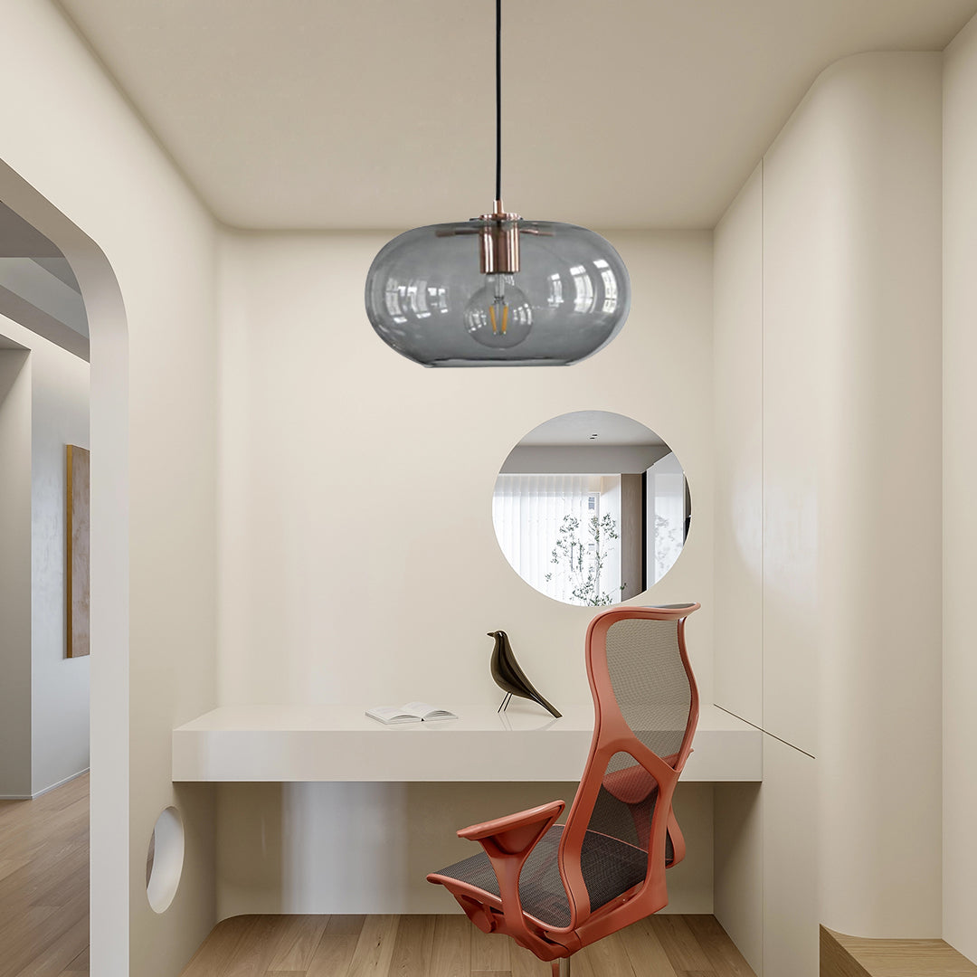 Elongated Globe Glass LED Nordic Pendant Lighting Hanging Lamp Ceiling ...