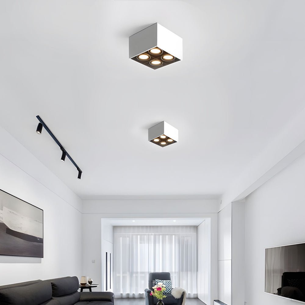 Adjustable 4-Head 7/12W LED Flush Mount Cube Ceiling Spotlights - Dazuma