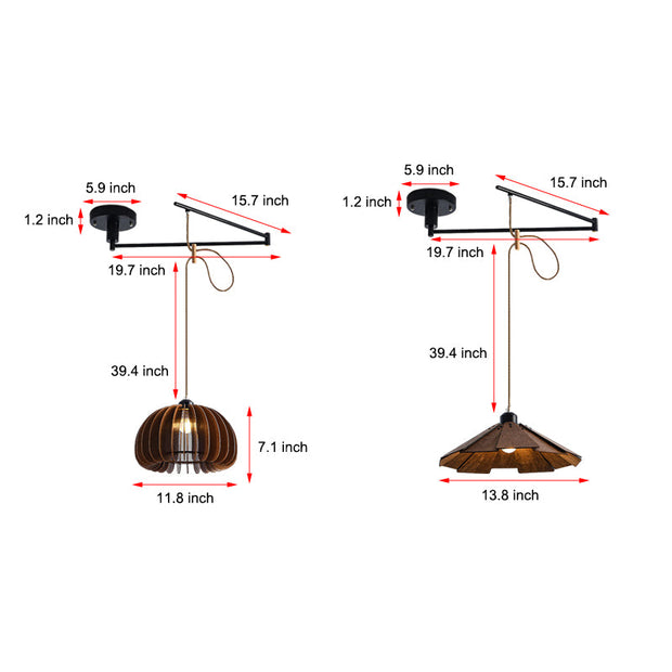 Adjustable Pendant Light Fixtures Swing Arm Ceiling Light – Dazuma