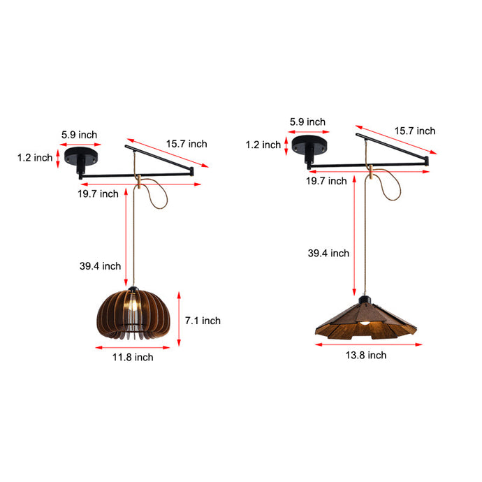 Adjustable Pendant Light Fixtures Swing Arm Ceiling Light – Dazuma