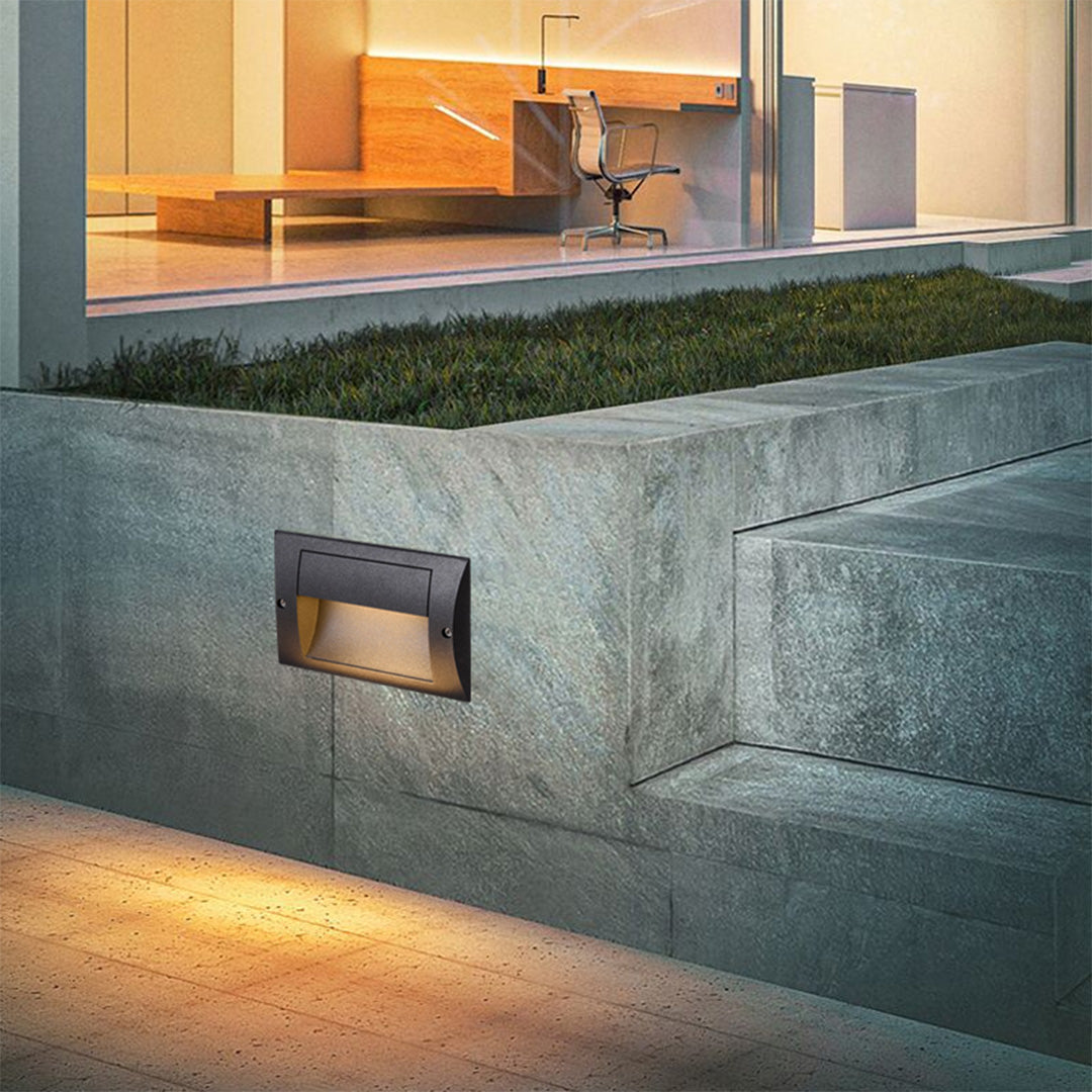 Recessed LED Step Lights Outdoor | Outdoor Modern Stairway Lights – Dazuma