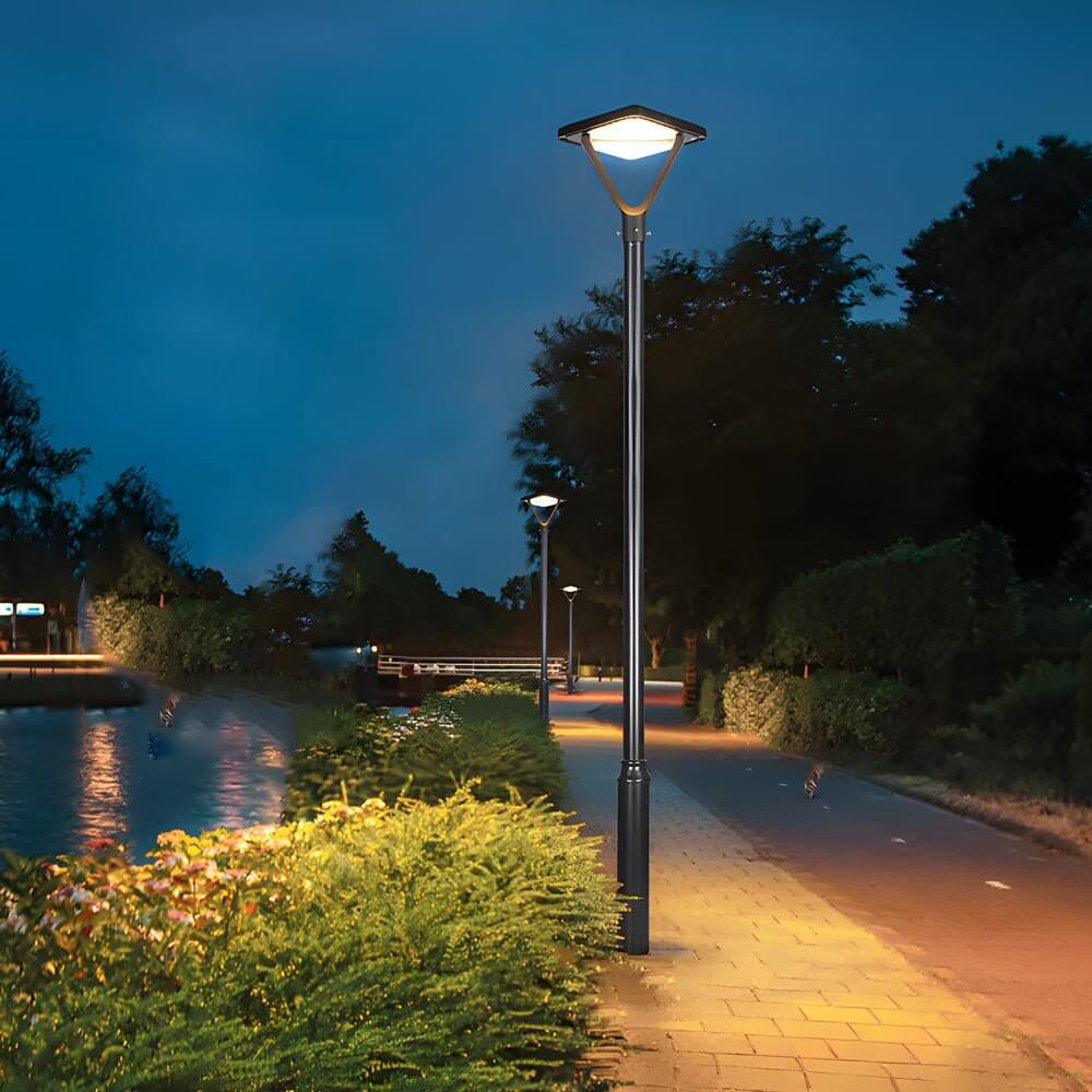 Black LED Solar Lamp Post and Pole Street Lights - Dazuma