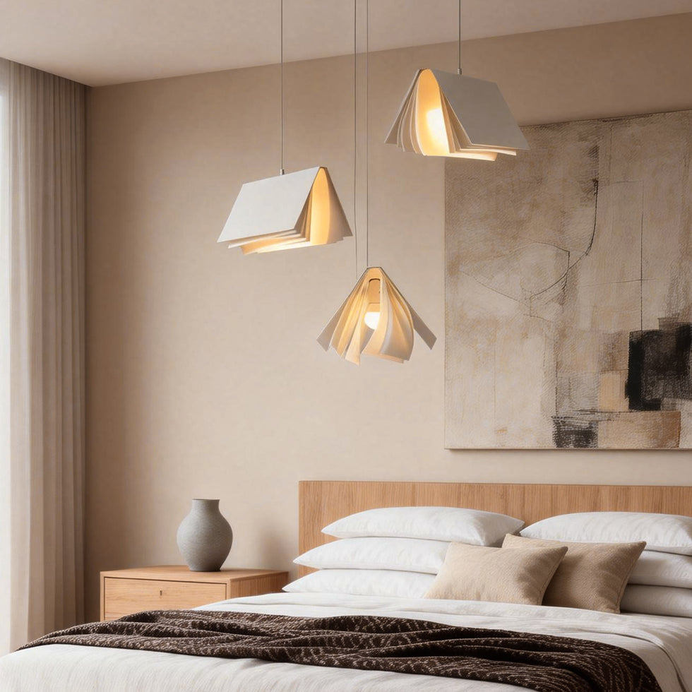 Book Pendant Light Creative White Hanging Lamp – Dazuma