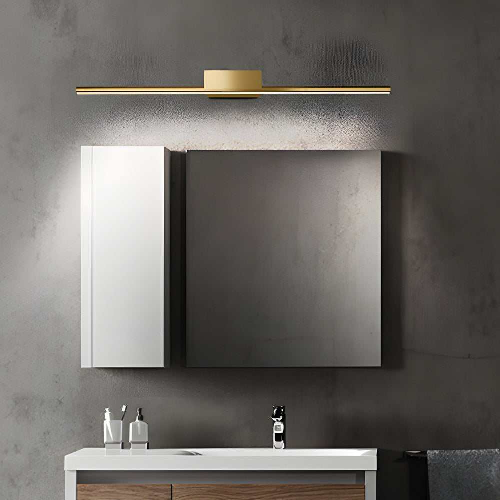 Brushed Brass Linear LED Vanity Light with Slim Cylinder Design for ...