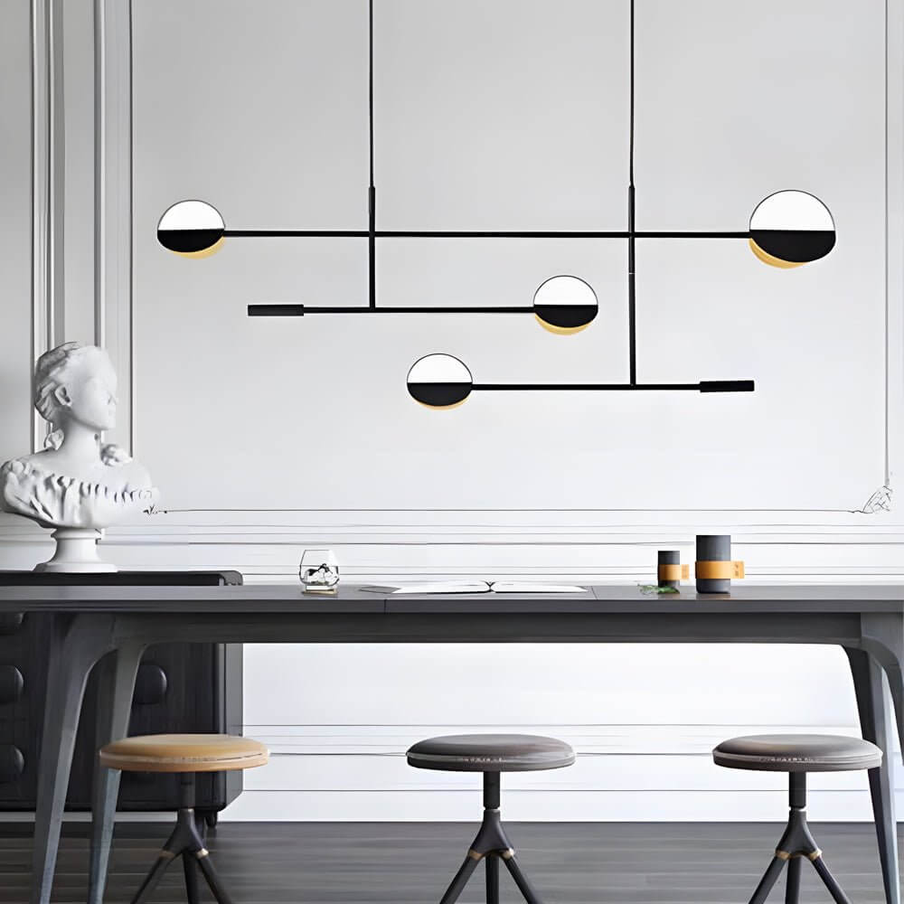 Chic Modern Adjustable Color Temperature LED Iron Linear Pendant Lamp ...